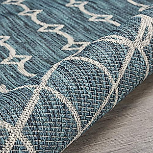 Lr Home Ox Bay Sylvestra Serene Array Indoor/Outdoor Area Rug, Blue/Gray, 3' x 5'