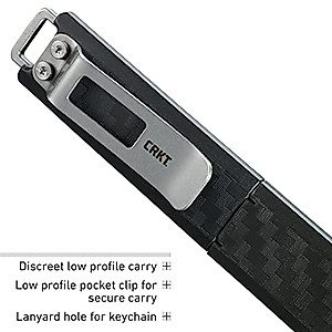 CRKT Scribe EDC Knife: Compact Everyday Carry Fixed Blade, Stonewash Finish, Black Thermoplastic Handle, and Cap 2425