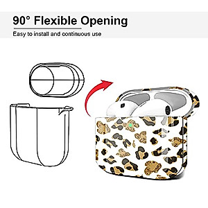 BOLOSTIN Clear Case for AirPods Pro Case,Cute AirPods Cover for Women Girl,Protective AirPods Pro Skin Cover with Keychain (Leopard)