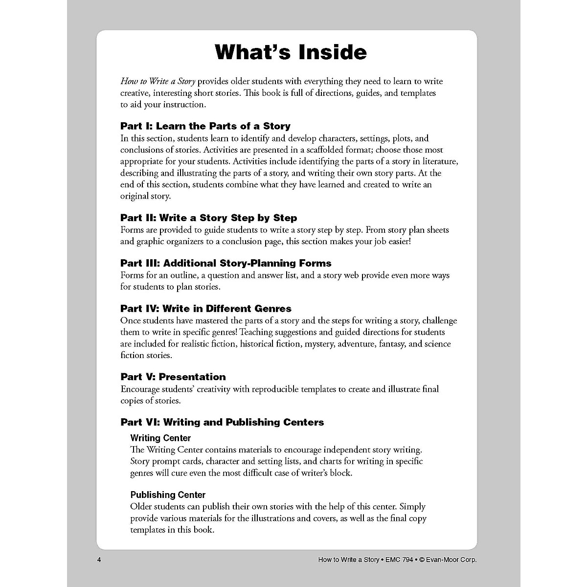 How to Write a Story, Grades 4-6+