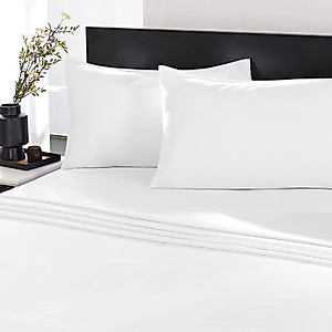 Deconovo Bed Sheets White Full Size Sheet Sets Microfiber 16" Deep Pocket 1800 Thread Count Luxury Comfort Bedding Silky Soft Touch 4 Pieces Pillowcases Flat Sheet & Fitted Sheet