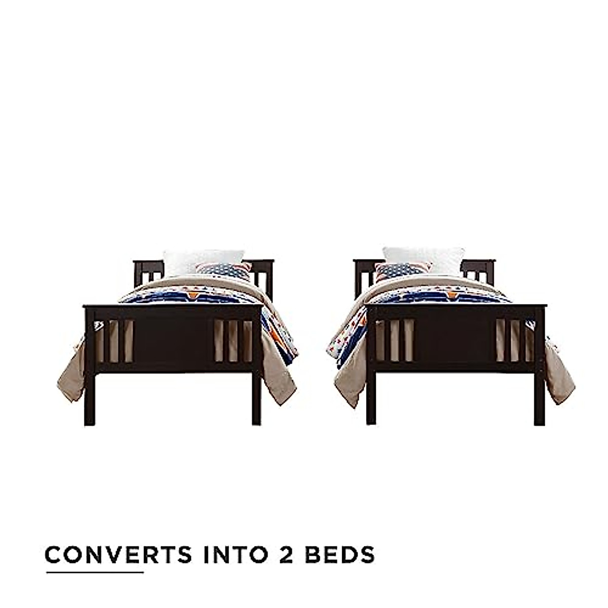 Dorel Living Twin Bunk Bed, Espresso