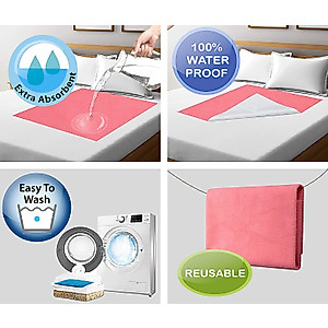 Baby Dry Sheet Water Resistant Bed Protector, Washable Waterproof Mattress Protector Urine Bedwetting, Reusable Mat for Toddler Underpad Sheet for Incontinence - Dark Blue, XX-Large - 87"x55"