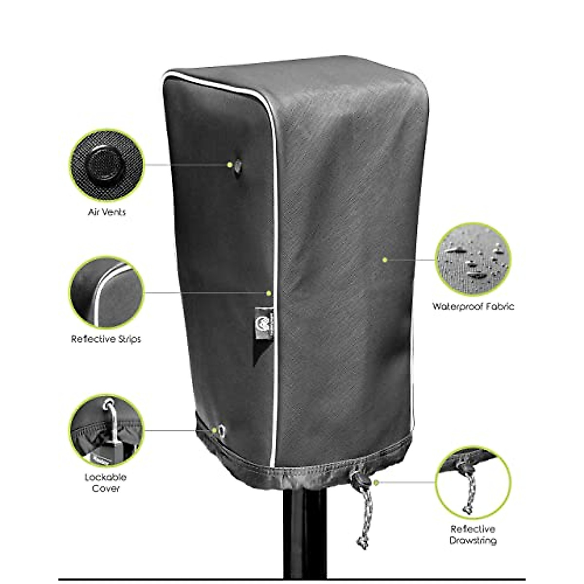 Trailersphere Easy Cover Universal Electric Tongue Jack Protective Cover for Trailer, RV, Camper, Sun and Waterproof