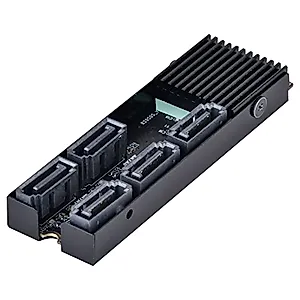 SilverStone Technology ECS07 5-Port SATA Gen3 6Gbps Non-RAID M.2 PCIe Storage Expansion Card, SST-ECS07