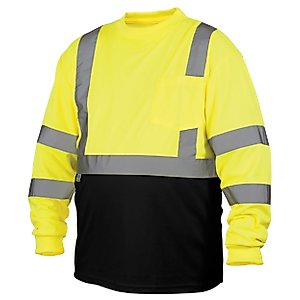Pyramex Safety RLTS3110BXL RLTS31B Series Hi-Vis Safety T-Shirt, Polyester, X-Large, Lime