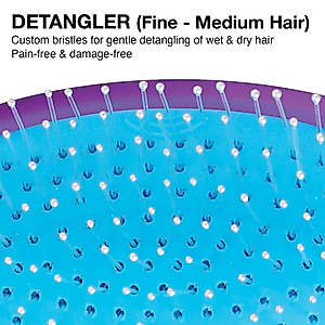 Olivia Garden OG Brush Detangler, removable cushion, scalp hugging shape massages the scalp, for wet or dry hair, for women, men and children, Fine to Medium hair, Purple