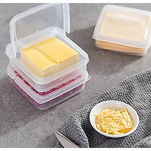 (2 pack) Plastic Refrigerator Storage Cheese Box, Cheese Container, Cheese Slice Storage Box, Square Refrigerator Box for Food Storage and Oragnization