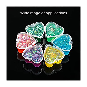 20PCS 45ML Heart Shape Cup Food Box With Lids Disposable Plastic Storage Container Pigment Box For Kitchen Organizer Home