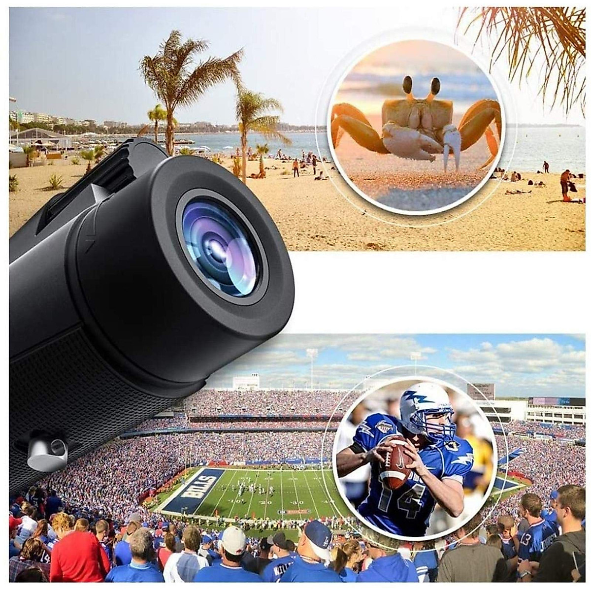 12x50 High Power BAK4 Prism FMC Lens Monocular Compact Portable Life Waterproof Monocular with Smartphone Adapter and Tripod for Adult Bird Watching, Outdoor