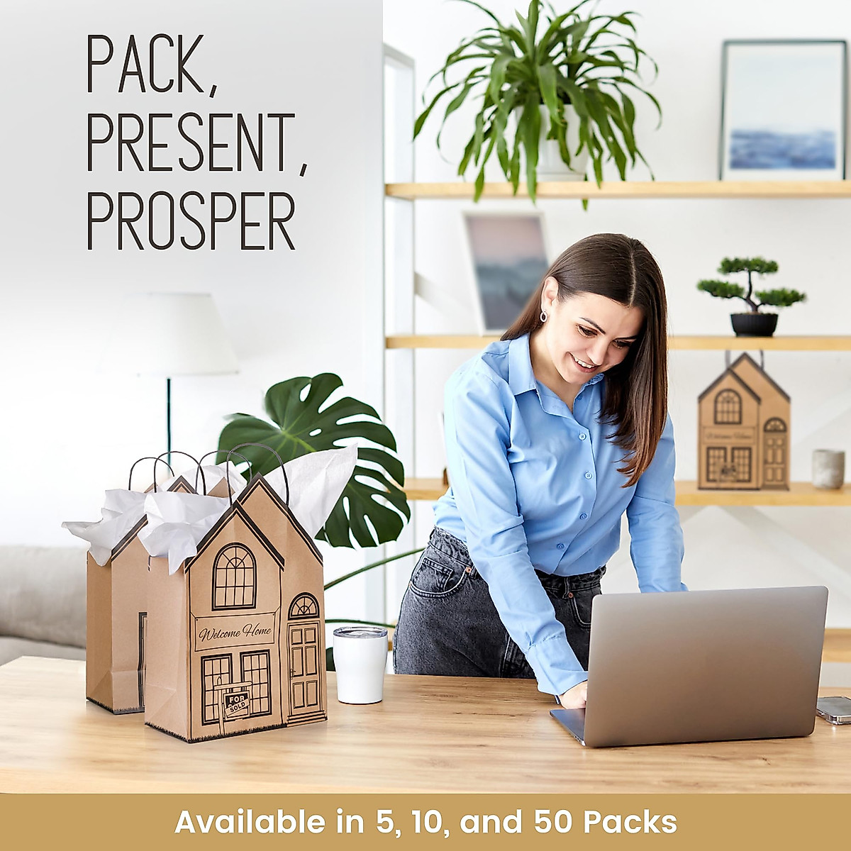 Welcome Home Bundle of 10 House Shaped Gift Bags
