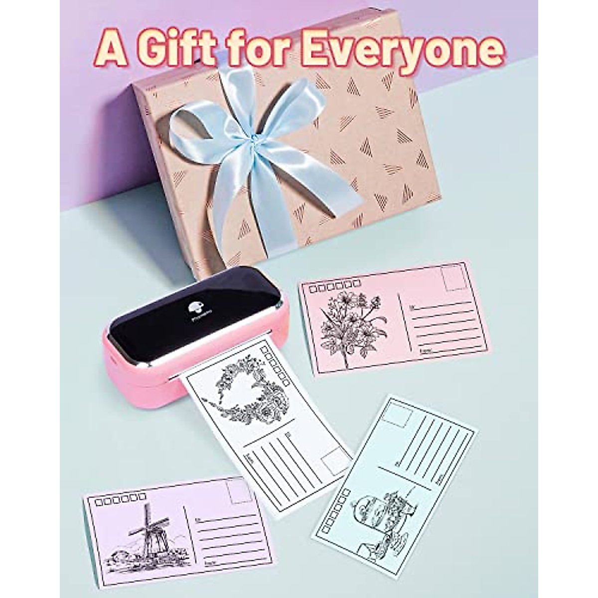 Phomemo M03 Portable Printer-2022 Bluetooth Portable Printer Photo Printer Wireless Portable Mobile Printer Thermal Printer Compatible with iOS + Android,Gift for Mom,Cute School Supplies-Pink