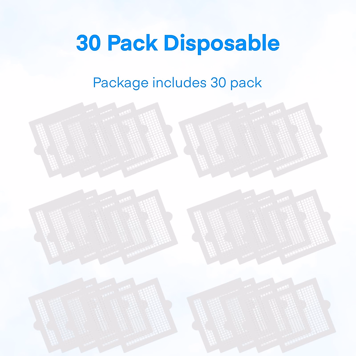 30 Pack Disposable Shower Drain Cover 4" X 4" Hair Catcher, Square Shower Drain Mesh Sticker, Floor Drain Fliter Sticker for Shower, Bathroom, Bathtub, Kitchen, Laundry