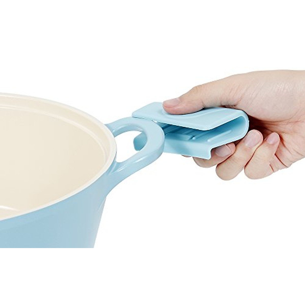 Neoflam Retro 2qt Non-Stick Ceramic Coated Low Stockpot with Integrated Steam Vent Glass Lid, Silicone Hot Handle Holder Included, Saute Pot, Casserole, Dutch Oven, Cookware for Pasta, Stew, Mint Blue