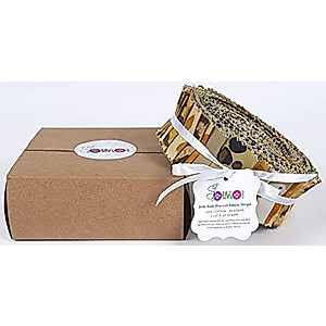 Soimoi 40Pcs Floral Artistic Print Precut Fabrics Strips Roll Up 1.5x42inches Cotton Jelly Rolls for Quilting - Light Brown