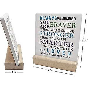 Umbrine Same God of Creation- Thought We Needed You Inspirational Quote Spiritual Desk Decor Ceramic Table Plaque with Wooden Stand Desk Decorations for Living Room Bedroom Home Decor