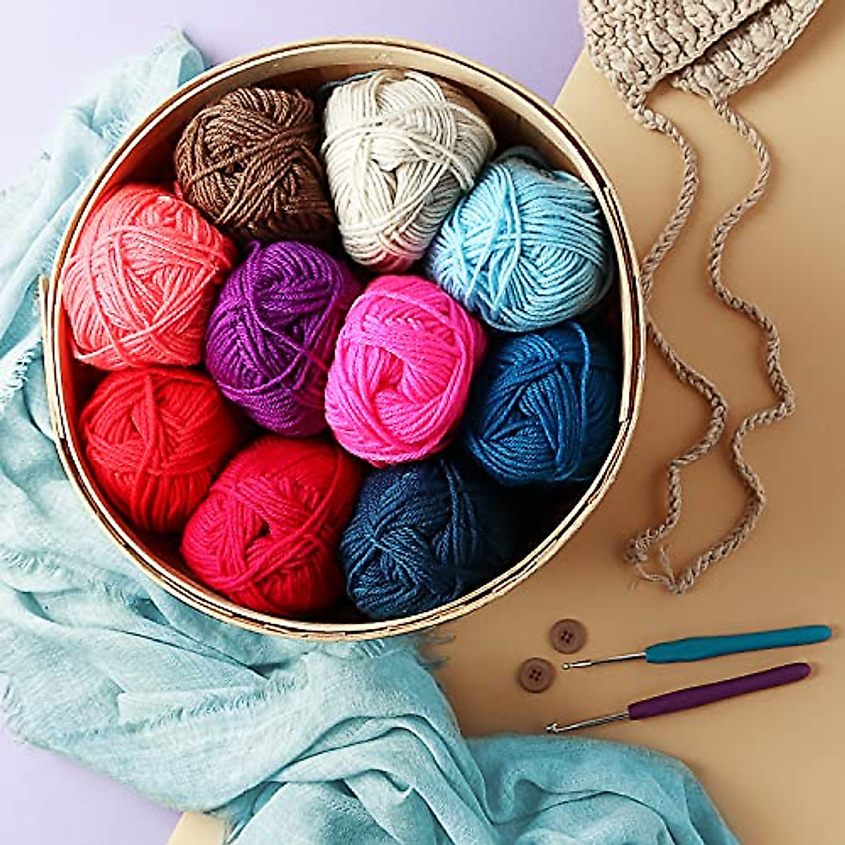 73 Piece Crochet Kit for Beginners Adults and Kids, Premium Crochet Set with 21 Crochet Hooks Set and 1500 Yards of Yarn for Crocheting Kit, Canvas Tote Bag and Lots More - Beginner Crochet Kit