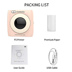 BISOFICE PAPERANG Mini Pocket Printer BT Wireless Printer Portable Thermal Printer 300dpi for Photo Picture Receipt Memo Note Label Sticker Compatible with Android iOS Windows Mac