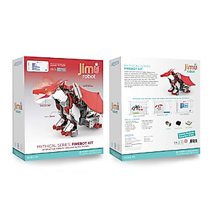 JIMU ROBOT Mythical Series: FireBot Kit/App-Enabled Building & Coding STEM Robot Kit (606 Pcs), Red, Model:JRA0601