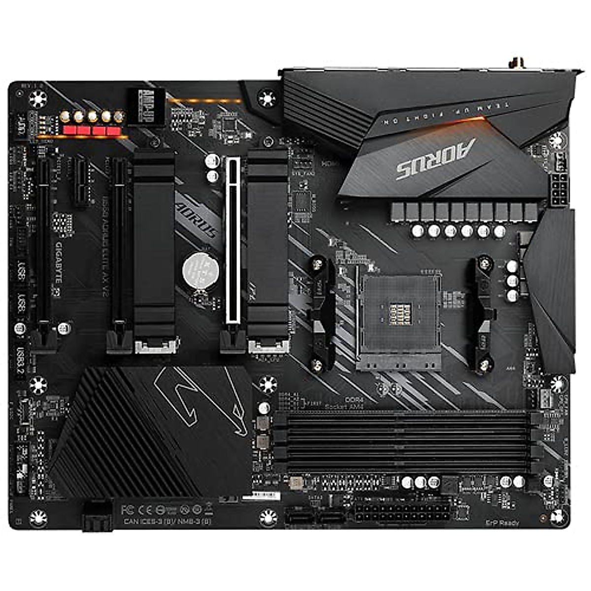 GIGABYTE B550 AORUS ELITE AX V2 (AMD Ryzen 5000/B550/ATX/True 12+2 Phases Digital VRM/PCIe4.0/DDR4/USB3.2 Gen 1/Realtek ALC1200/Intel WiFi 6/2xM.2 Thermal Guard/2.5 GbE LAN/HDMI/DP/Gaming Motherboard)