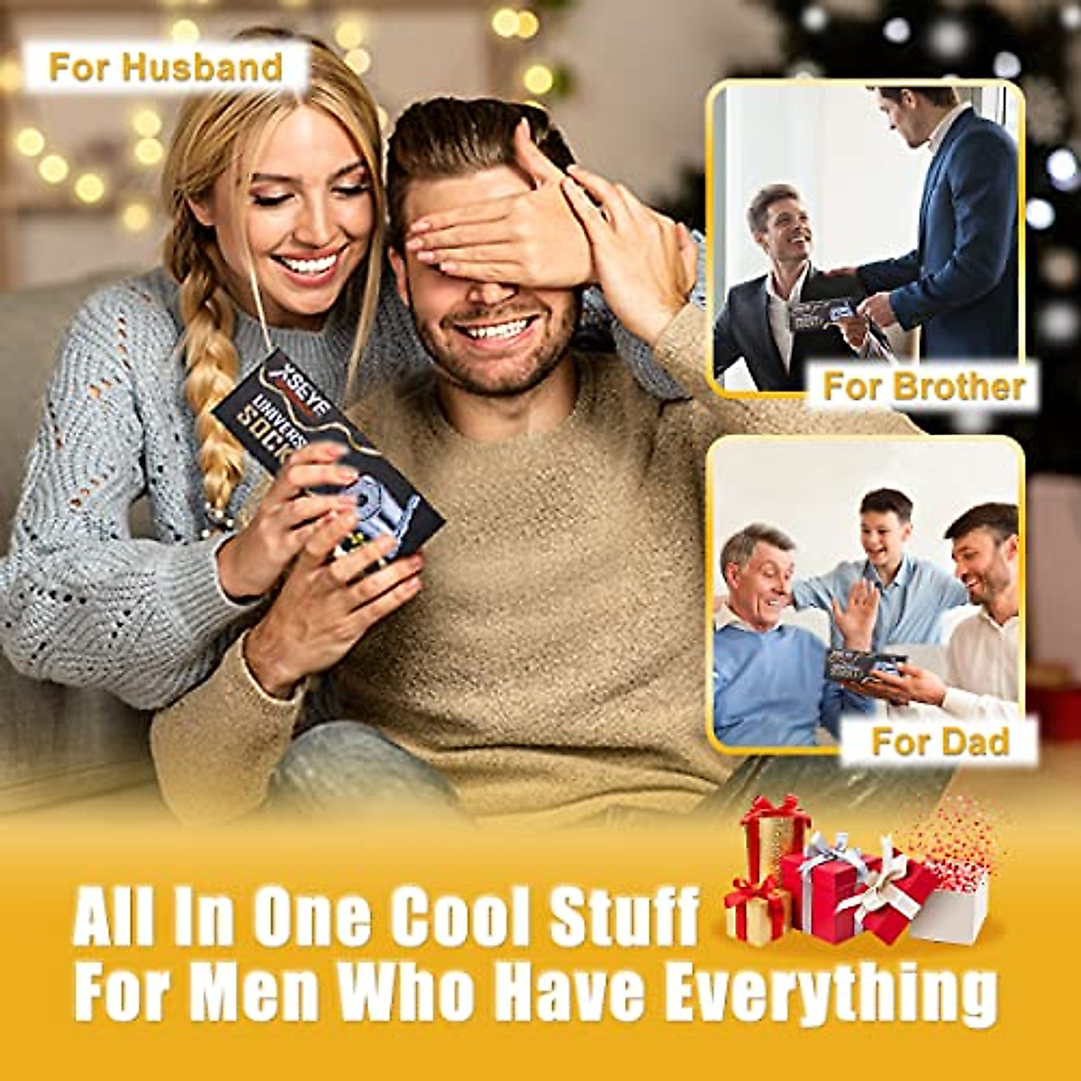 XSEYE Gifts for Men, Universal Socket with Power Drill Adapter, Man Dad Gifts for Husband, Unique Tools for Him, Cool Gadgets for Handyman Mechanic Electrician, Anniversary Birthday Gift for Boyfriend