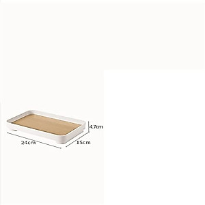 GEEKLLS Breakfast Tray Wooden Serving Tray Tea Cup Saucer Trays Fruit Plate Storage Pallet Plate Decoration Food Rectangular Plate