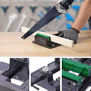 Drill Press Vise,4" Heavy Duty Bench Vise, Bench Clamp Vise，Drill Press Vice with Multi-Groove Vice Jaw Pads and Quick Adjustment Button