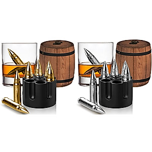 Gifts for Men, 6 pcs Golden Whiskey Stones & 6 pcs Silver Whiskey Stones, Christmas Stocking Stuffers, Cool Birthday Gift Idea for Dad Husband Brother, Bourbon Gifts for Beer Lovers & Whiskey Lovers