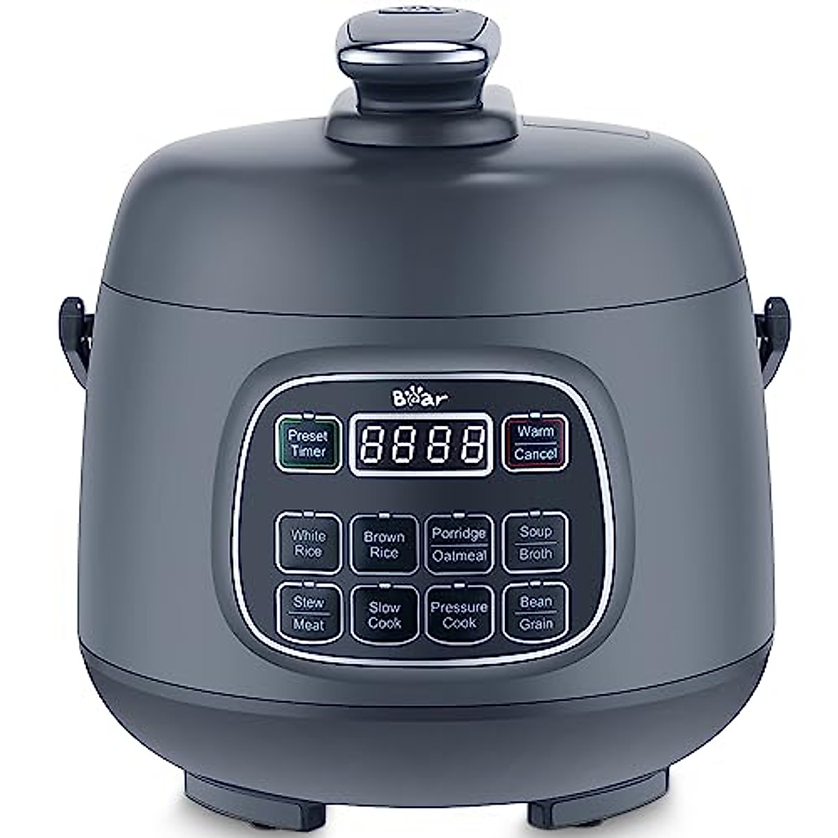 Bear Rice Cooker 3 Cups (Uncooked), Fast Electric Pressure Cooker, Portable Multi Cooker with 10 Menu Settings for White/Brown Rice Oatmeal and More, Nonstick Inner Pot