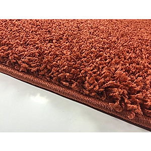 Shaggy Collection Solid Color Shag Area Rugs (Burnt Orange, 5'x7') (4097)