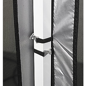 E-Z UP Food Booth Sidewall Kit, Set of 4, Fits 10' x 10' Straight Leg Canopy, Includes 2 Roll-Up Serving Windows, Commercial Grade Mesh, Black