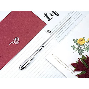 MUSROD Silvery Letter Opener, Envelope Opener Knife Metal Letter Opening Knife, Paul Revere Paper Cutting Knife, 9 inches (1 Pack)