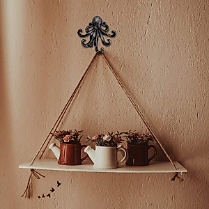 Ciieeo Octopus Bathroom Octopus Coat Hanger Closet Clothes Hooks Fish Towel Rack Key Hanger Cast Octopus Towel Robe Hooks Adhesive Animal Wall Hook Octopus Hook Ocean Wall Hanging