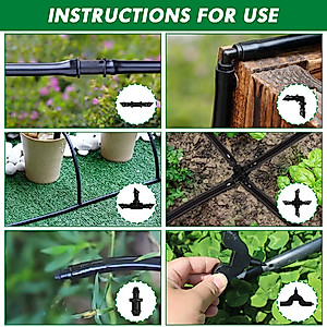 281 Pieces Irrigation Fittings Kit,Drip Irrigation Barbed Connectors for 1/4 Inch Garden Water Hose Connectors,100 Straight Barbs+40 Tees+60 Elbows+ 50 End Plug+ 30 4-Way Coupling+1Punch Tool