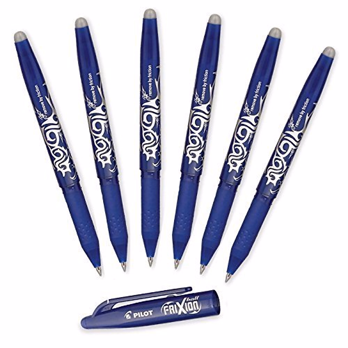 Pilot FriXion Ball 0.7mm Erasable Gel Pens, Fine Point, Blue Ink, Pack Of 6