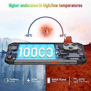 Blackview BV8900 Rugged Smartphone 2024, Thermal Camera Android 13 Phone, 16GB 256GB 1TB TF, Helio P90, 6.5-inch 2.4K FHD+ Display, 10000mAh 33W Fast Charge, 64MP Anti-Shake Camera Rugged Phone, NFC