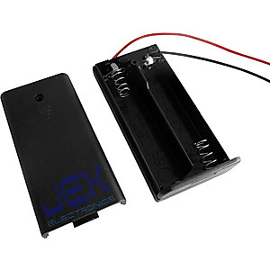 Jex Electronics Two/Twin/2X AA DIY Battery Holder Case Box 3V with Power Switch & Bare Wire Ends