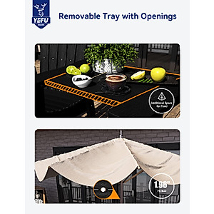 YEFU Balcony Chair, Tall Adirondack Chair Set of 2 with Connecting Tray, Poly Lumber Adirondack Chair Bar Stools, Patio Stools, 380lbs, Weather Resistant for Outdoor Deck Lawn Pool Backyard-Black