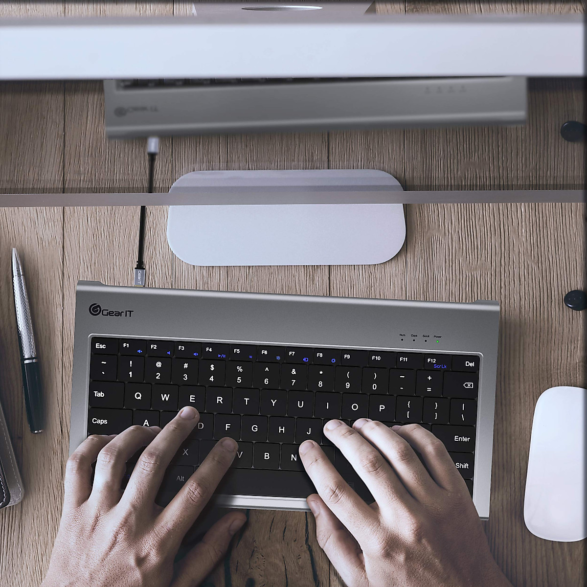 GearIT Keyboard 11-in-1 Hub Docking Station USB-C PD 100W | USB-C 3.1 | x3 USB-A 3.1 | HDMI 4K | SD and MicroSD 3.0 | VGA | RJ45 Ethernet | 3.5mm Audio