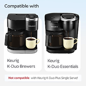 GoodCups Keurig K Duo Coffee Filter and 2 Reusable K Cups for K-Duo Essentials, K-Duo Brewers Only - Carafe Basket Coffee Filters and 2 Refillable Kcups for Keurig Duo, K-Duo Essentials Coffee Makers