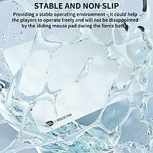 WengTech Teflon Coating Gaming Mouse Pad - Optimized for Gaming Sensor, Precise Positioning, Ultra-Thin, Stable Output, Non-Slip, Waterproof (Classic White, 13.7x9.4x0.02 inches)