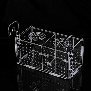 Balacoo Aquarium Fish Breeding Box - Transparent Acrylic Fish Tank Isolation Hatchery Hanging Incubator for Shrimp Clownfish Baby Fishes (Hook 201011cm)