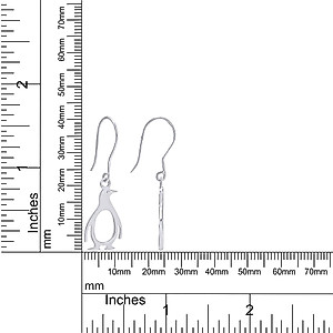 14k White Gold Over Sterling Silver Penguin Earrings Jewelry For Womens