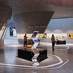 HUAZI Foldable Magazine Rack Brochure Stand Catalog Literature Rack Portable 6 Pockets with Carrying Bag for Trade Show Exhibitions Office Retail Store