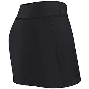 BLEVONH Womens Summer Tennis Skirts with Shorts Underneath, Pickleball, Athletic, Workout and Golf Skorts with Pockets Black Medium