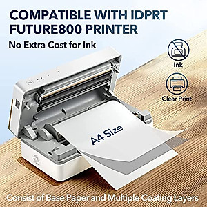 iDPRT Thermal Printer, Wireless Printer Inkless HD Printing in 3S, 100 Paper Loading, Auto Cutting, Compact Design, Support 8.26" X 11.69" A4 Thermal Paper, Small Printer for Home Use, Office