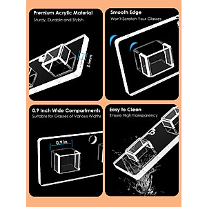 collwait 2 Pack Sunglass Organizer Sunglass Holder for Wall, Sunglasses Storage Organizer, Acrylic Sunglass Display Sunglasses Rack, Wall Mounted Sunglass Holder for Hanging Your Multiple Eyeglasses