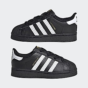 adidas Originals Kids Superstar Sneaker, Black/White, 10 US Unisex Toddler