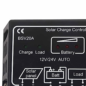 Genericer Solar Panel,Solar Charge Controller with Over Charge Over Discharge Protection BSV20A 12V/24V for Managing the Working of Solar Panel and Battery, Genericer Solar Panel,Solar Charge Con