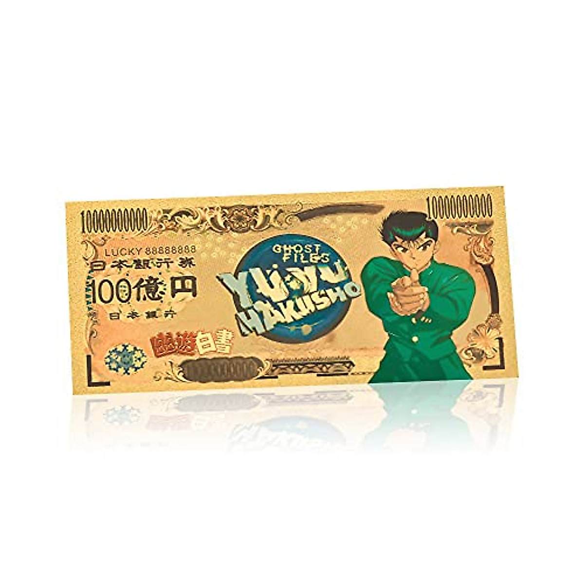 YJacuing Anime Yu Yu Hakusho Gold Coated Banknote, Limited Edition Collectible Bill Bookmark (5 PCS Collection)